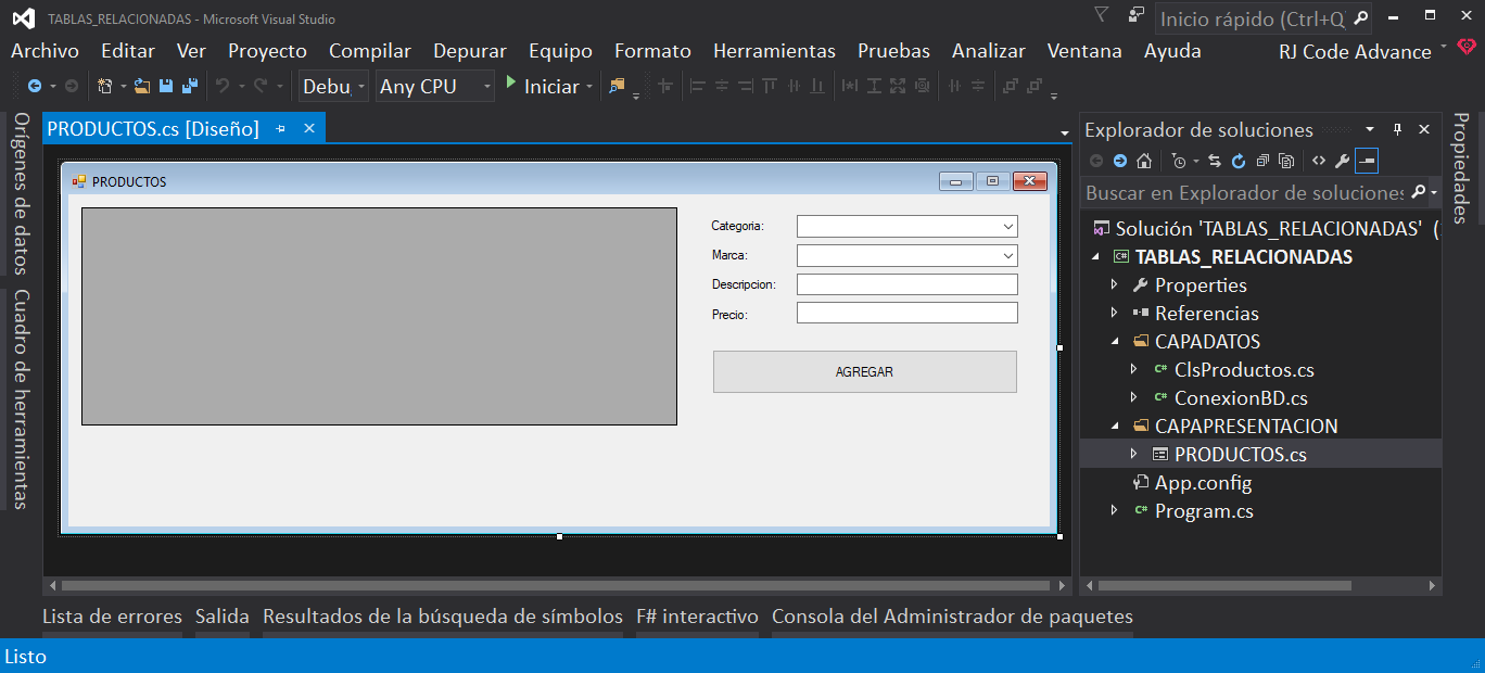 Crud Con Tablas Relacionadas Parte 1 Insertar Mostrar Datos C Sql Sp Capas Combobox