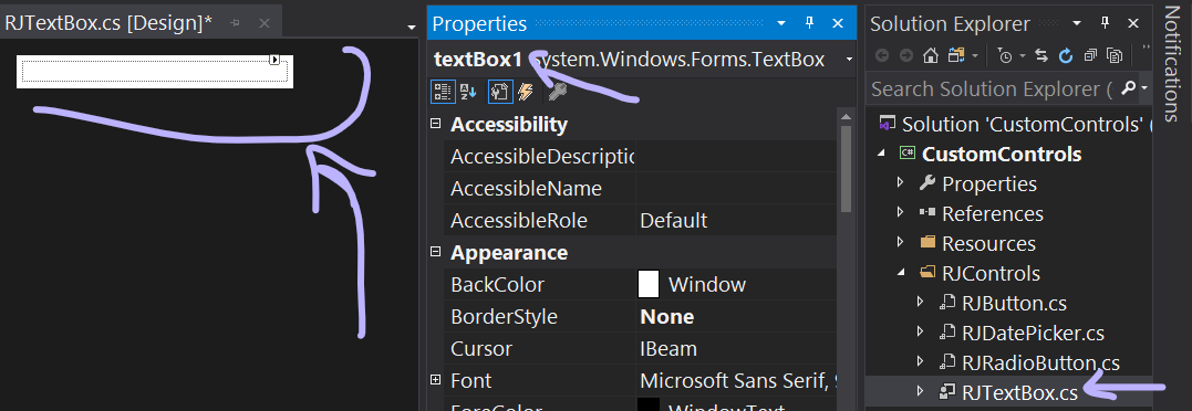 Custom Textbox Full Rounded And Placeholder Winform C Rj Code Advance