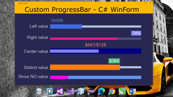 Custom ProgressBar – WinForms & C# – RJ Code Advance